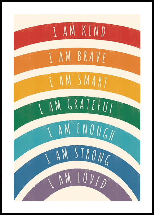 Rainbow Affirmations Plakat – Posterbox.no