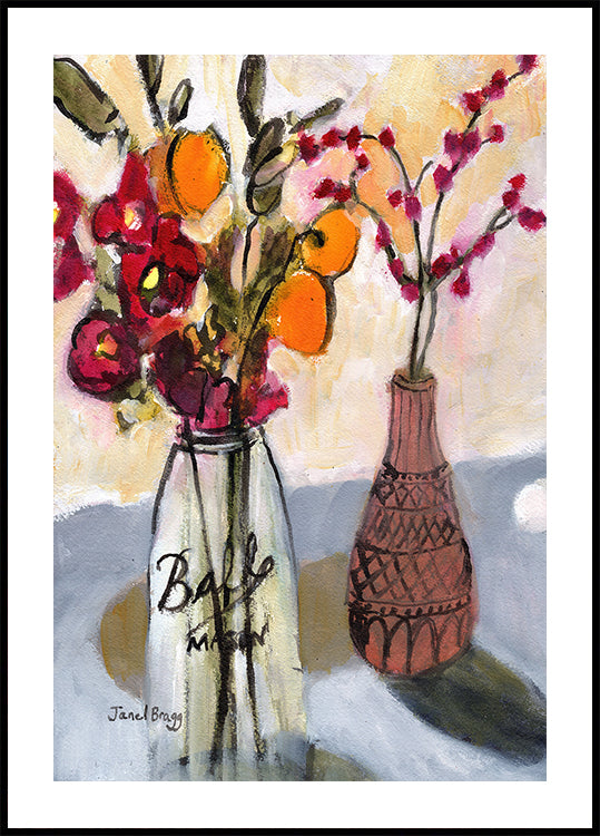 Still Life With Mason Jar and Flowers Plakat – Posterbox.no