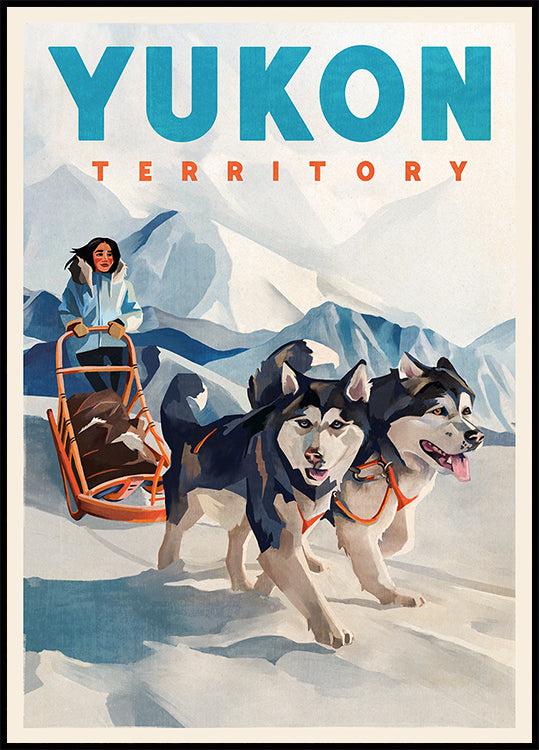 Yukon Territory Dog Sled Travel Poster – Posterbox.no