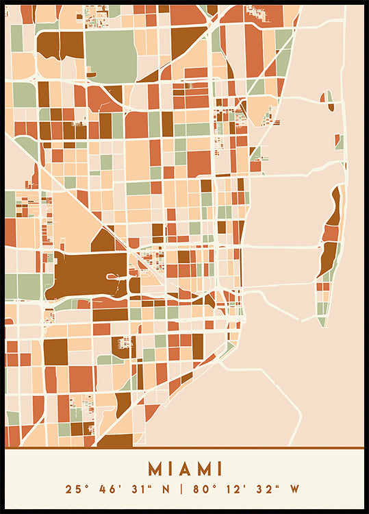 Black Maps Earth Tones 53 Plakat – Posterbox.no