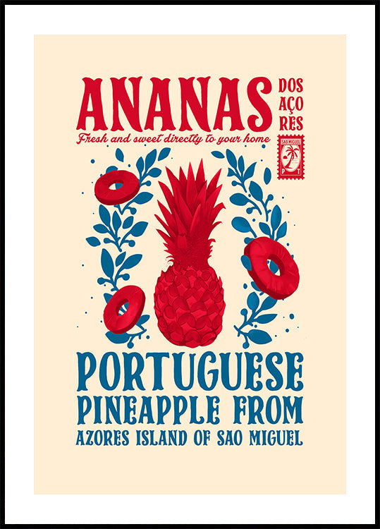 Pineapple kitchen print Plakat – Posterbox.no