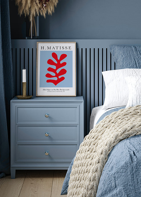 Henri Matisse Red Algae on Sky Blue Background Plakat – Posterbox.no